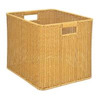 China New Storage Round Paper Rope Storage Baskets Rectangular Wicker Baskets Frame Basket with Built-in Handles Iron Cotton Carton for sale
