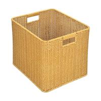 China New Storage Round Paper Rope Storage Baskets Rectangular Wicker Baskets Frame Basket with Built-in Handles Iron Cotton Carton for sale
