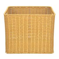 China New Storage Round Paper Rope Storage Baskets Rectangular Wicker Baskets Frame Basket with Built-in Handles Iron Cotton Carton for sale