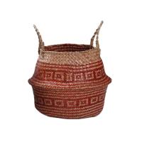 China New Style Seagrass Belly Basket Pot Laundry Straw Woven Wicker Rattan Seagrass Storage Basket for Plants for sale