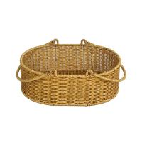China Handwork Rattan Boho Cane Basket with Lid Custom Shape Eco Friendly Fruit Snacks Storage Basket for Outdoor Picnic for sale