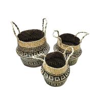 China Hand Made Foldable Basket Woven Plant Decorative Storage Plants Garden Hanging Baskets for Plants for sale