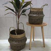 China Hand Made Foldable Basket Woven Plant Decorative Storage Plants Garden Hanging Baskets for Plants for sale