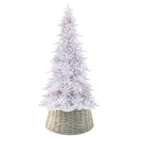 China New Handmade Eco-friendly Round Natural Water Hyacinth & Seagrass Woven Christmas Tree Stand Cover Xmas Skirts Baskets for sale