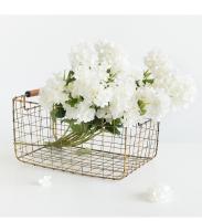 China New Trapezoidal Rose Gold Color Iron Metal Wire Mesh Storage Basket for Cosmetics for sale