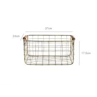 China New Trapezoidal Rose Gold Color Iron Metal Wire Mesh Storage Basket for Cosmetics for sale