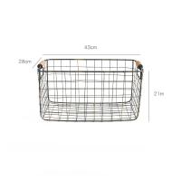 China New Trapezoidal Rose Gold Color Iron Metal Wire Mesh Storage Basket for Cosmetics for sale