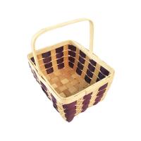 China Eco Material Wood Chip Rattan Household Storage Basket Rectangle Kitchen Laundry Basket Storage for sale