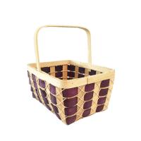 China Eco Material Wood Chip Rattan Household Storage Basket Rectangle Kitchen Laundry Basket Storage for sale