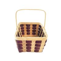 China Eco Material Wood Chip Rattan Household Storage Basket Rectangle Kitchen Laundry Basket Storage for sale
