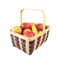 China Eco Material Wood Chip Rattan Household Storage Basket Rectangle Kitchen Laundry Basket Storage for sale