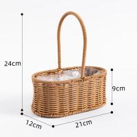 China Hot 100% Handmade Rattan Wicker Flower Gift Basket Storage Basket with Foldable Handle for Kitchen & Bathroom Home Decoration for sale