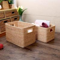 China Handmade Rattan Bicycle Baskets Woven Rattan Plant Baskets Laundry Storage Home Organization Decor for sale