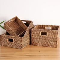 China Handmade Rattan Bicycle Baskets Woven Rattan Plant Baskets Laundry Storage Home Organization Decor for sale