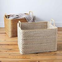 China Handmade Rattan Bicycle Baskets Woven Rattan Plant Baskets Laundry Storage Home Organization Decor for sale