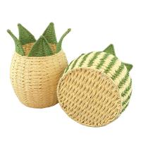 China Cute Woven Seagrass Pineapple Shaped Basket Storage Organization Wholesale Kids Baby Room Decor Round for sale