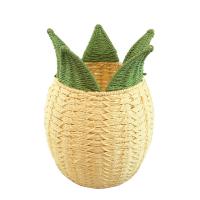 China Cute Woven Seagrass Pineapple Shaped Basket Storage Organization Wholesale Kids Baby Room Decor Round for sale