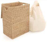 China Water Hyacinth Basket Storage Wicker Seagrass Straw Laundry Hamper With Lids Handmade Handicrafts Products Household Use for sale