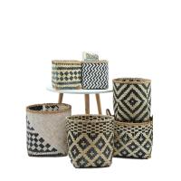 China Straw Wicker Woven Seagrass Bolga Baskets Sustainable Folding Multifunction Modern Yinlin Brand Cheap Wholesale Clothing Storage for sale