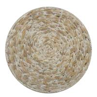 China Wholesale Custom Natural Woven Water Hyacinth Placemats Seagrass Thick Rattan Round Non-Slip Handmade Braided Dinner Tablemat for sale