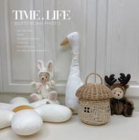 China Mushroom House Shaped Rattan Basket Cute Doll House Storage Basket Kids Toys Rattan Nordic Kids Room Wicker Bag Kids for sale