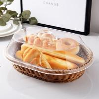 China Cheap Rattan Food Storage Basket Kitchen Storage Basket Buffet Food Basket With Lid Plastic Multifunction Brown Customer Size for sale