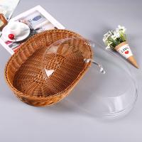 China Cheap Rattan Food Storage Basket Kitchen Storage Basket Buffet Food Basket With Lid Plastic Multifunction Brown Customer Size for sale