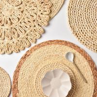 China Wholesale Natural Woven Placemats Wicker Seaweed  Placemats Rattan Placemats for sale
