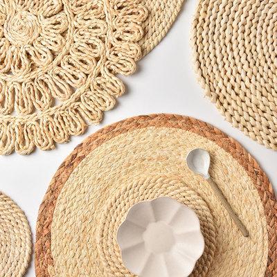China Wholesale Natural Woven Placemats Wicker Seaweed  Placemats Rattan Placemats for sale