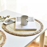 China Wholesale Natural Woven Placemats Wicker Seaweed  Placemats Rattan Placemats for sale
