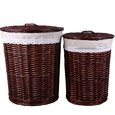 China Hot Selling Hand-woven Home Hotel Bathroom Laundry Basket Multipurpose Standing Type Storage Baskets for sale