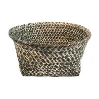 China Factory Home Handmade Woven Wicker Seagrass Belly Plant Baskets for sale