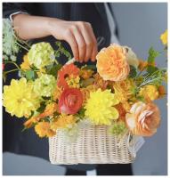 China Latest Design Hand Woven Storage Basket Home Garden Outdoor Decor Supplies Weave Flower Basket for sale