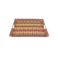 China Good Quality Hand-woven Plant Rattan Eco-Friendly Custom Size Multi-color Rectangular Restaurant Food Use Storage & Display Tray for sale