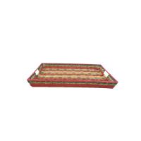 China Good Quality Hand-woven Plant Rattan Eco-Friendly Custom Size Multi-color Rectangular Restaurant Food Use Storage & Display Tray for sale