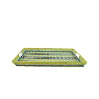 China Good Quality Hand-woven Plant Rattan Eco-Friendly Custom Size Multi-color Rectangular Restaurant Food Use Storage & Display Tray for sale