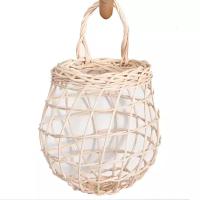 China Home Decoration Natural Wicker Rattan Wall Basket Onions Fruit Hanging Storage Basket for sale