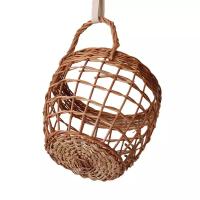 China Home Decoration Natural Wicker Rattan Wall Basket Onions Fruit Hanging Storage Basket for sale