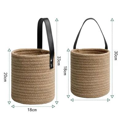 China Handmade Home Hanging Baskets Multi-function Woven Cotton Rope Wall Basket for House Decoration for sale