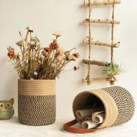 China Handmade Home Hanging Baskets Multi-function Woven Cotton Rope Wall Basket for House Decoration for sale