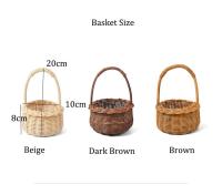 China Wicker Rattan Woven Mini Round Handmade Flower Basket Waterproof Storage Basket for sale