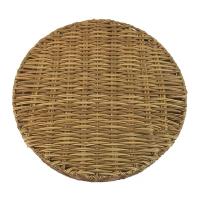 China Custom Handmade Woven Round PE Rattan Hamper Rolling Storage Tray Fruit Tray for sale