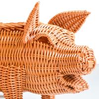 China Hot Selling Creative Crafts Handwoven Rattan Storage Basket Animal Shape Storage Basket for sale
