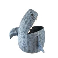 China Hot Selling Household Creative Paper Rope Children's Toy Storage Basket Shark Shaped Storage Basket for sale