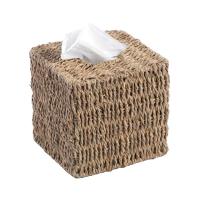 China Hot Selling Home Hotel Department Multifunction Paper Box Hand-woven Natural Material Durable Firm Rectangle Tissue Box for sale