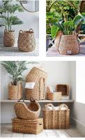 China Custom Handmade Woven Plastic Rattan Outdoor Picnic Basket With Lid for sale
