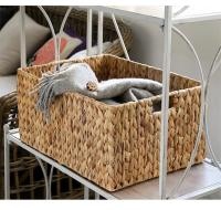 China Custom Handmade Natural Square Banana Leaf Woven Storage Basket Laundry Basket for sale