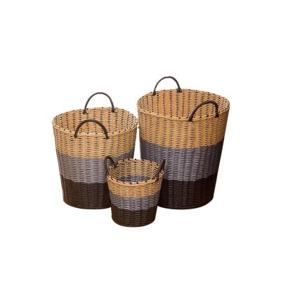 China Hot Selling Baskets for Storage Laundry Basket Bamboo Cheap Storage Baskets PE Multifunction Single Customized White Set Rattan for sale