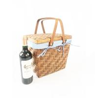 China Wholesale Price Hand Woven Neatening Picnic Basket Multifunctional Double Handle Hiking Camping Storage Basket for sale