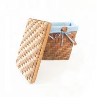 China Wholesale Price Hand Woven Neatening Picnic Basket Multifunctional Double Handle Hiking Camping Storage Basket for sale